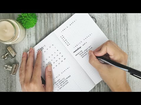Planning in my Mini BuJo - June 2019 - Minimalist Bullet Journal - YouTube