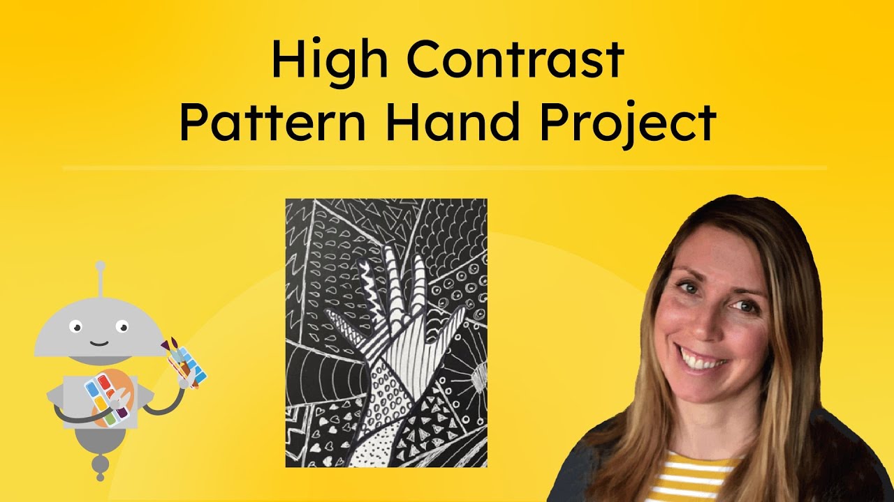 High Contrast Pattern Hand Project - Art for Kids! - YouTube