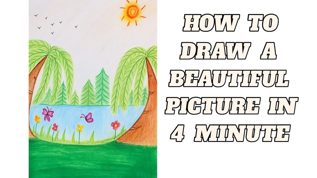 How to draw a beautiful and simple picture | DRAWING TUTORIAL| DRAW ...