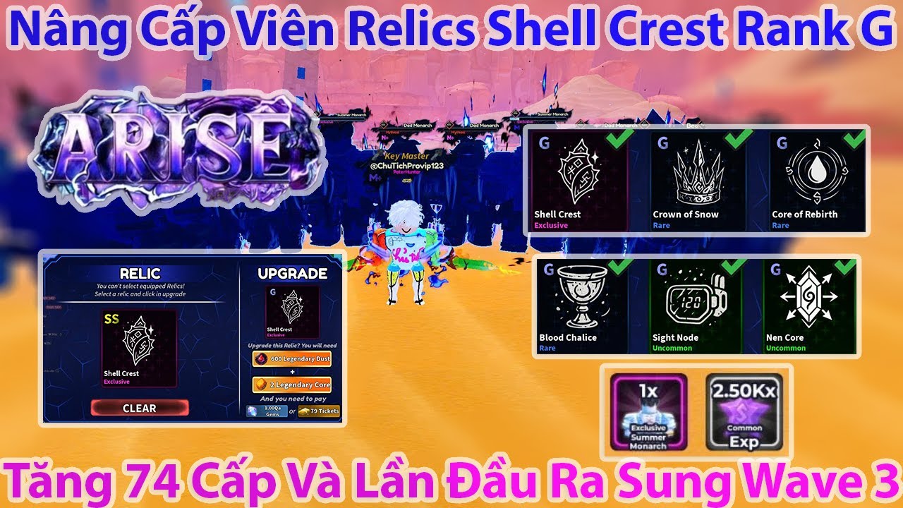 Arise Crossover - Nâng Cấp Viên Relics Shell Crest Rank G Tăng 74 Cấp ...