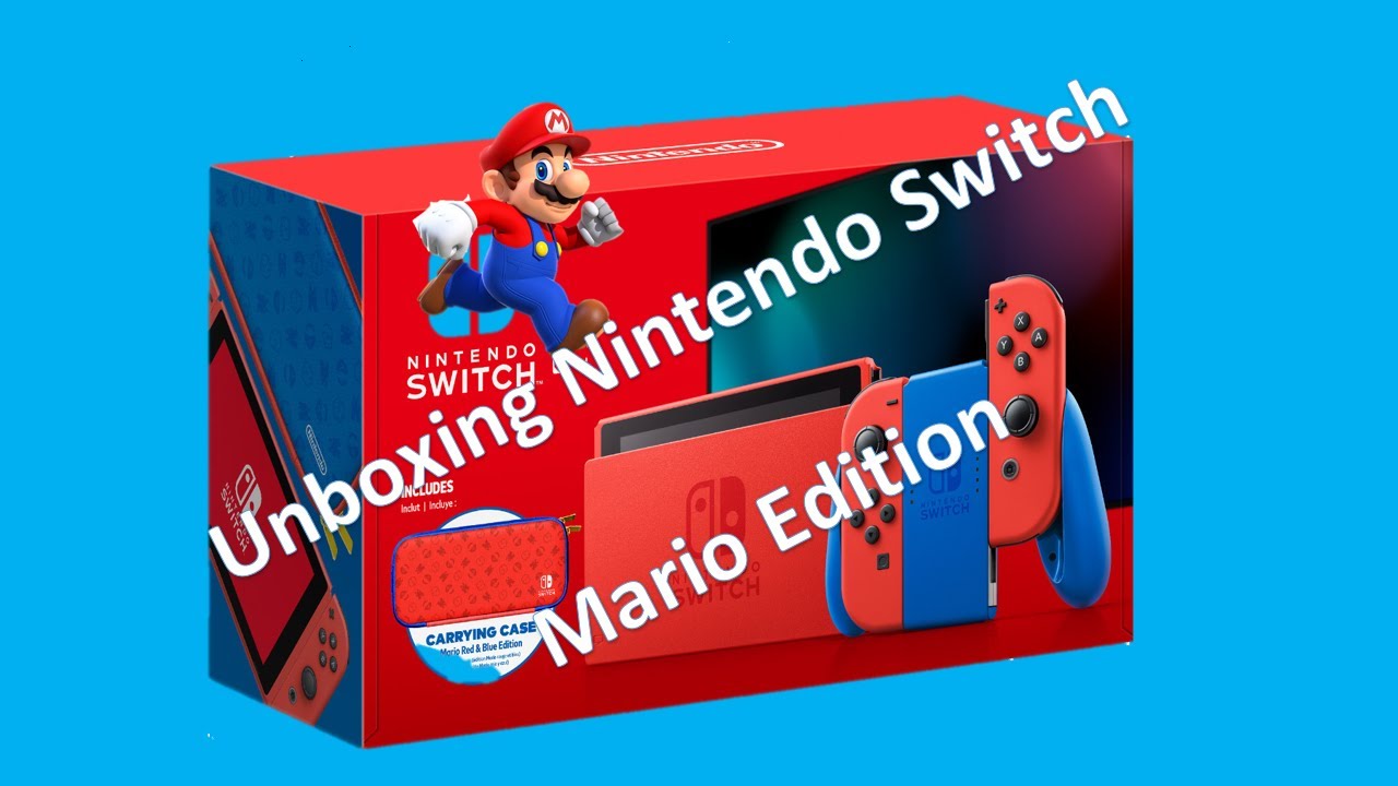 Nintendo Switch Console – Mario Red & Blue Edition Unboxing - YouTube
