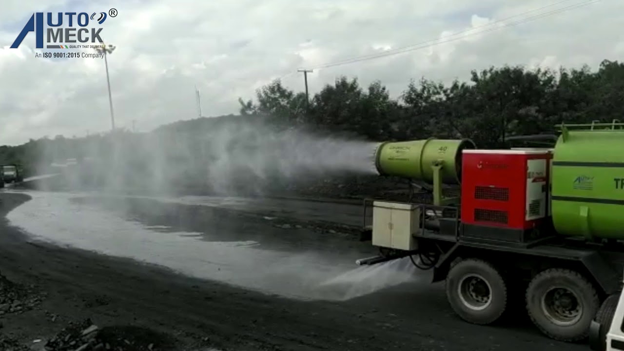 Mist Cannon Cum Road Sprinklers - YouTube