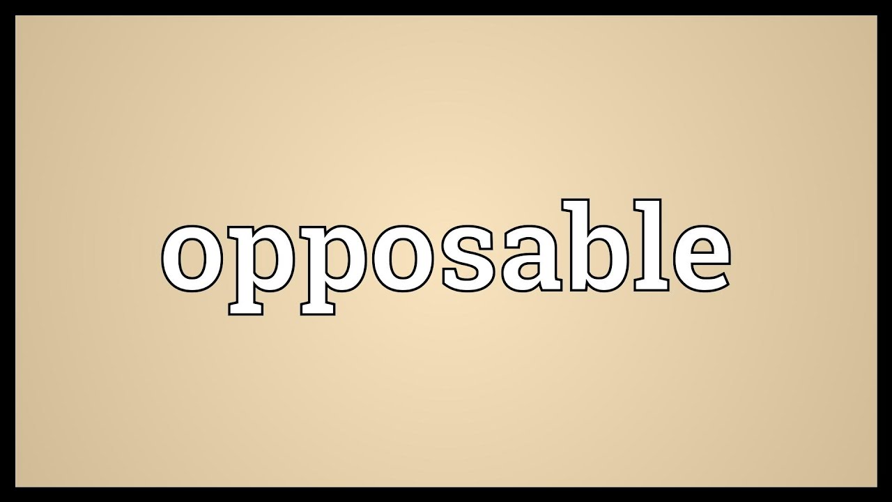 Opposable Meaning - YouTube