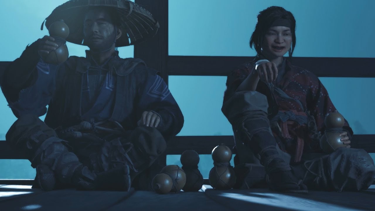 Jin Sakai drinks Sake with Yuna - Ghost of Tsushima - YouTube