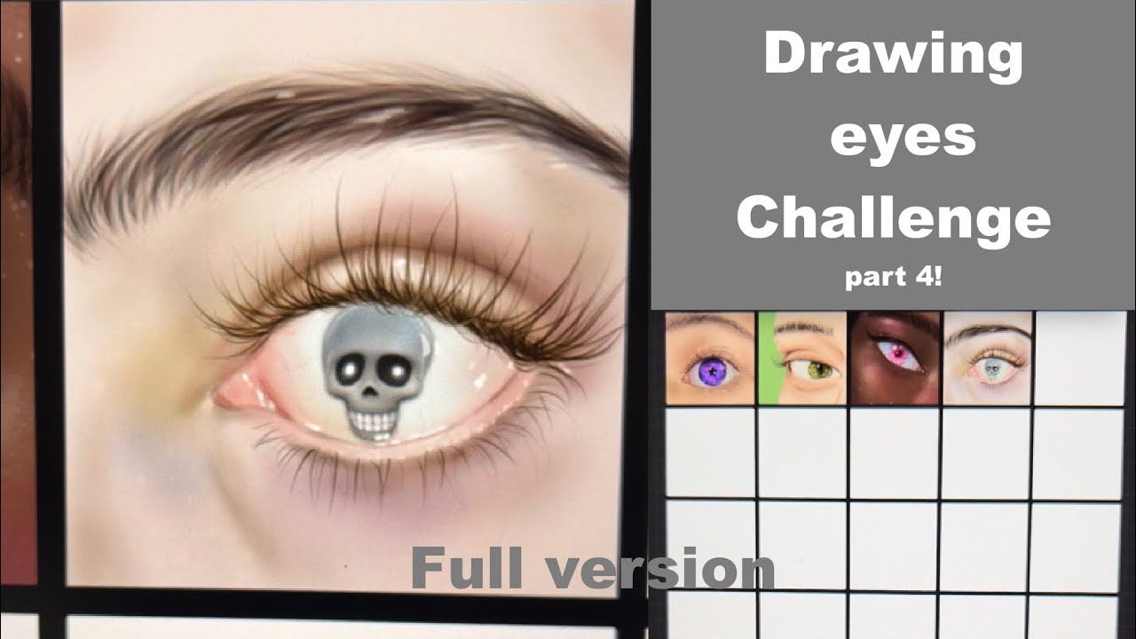 Eye drawing challenge part 4 || witness me fill out the grid with 20 ...