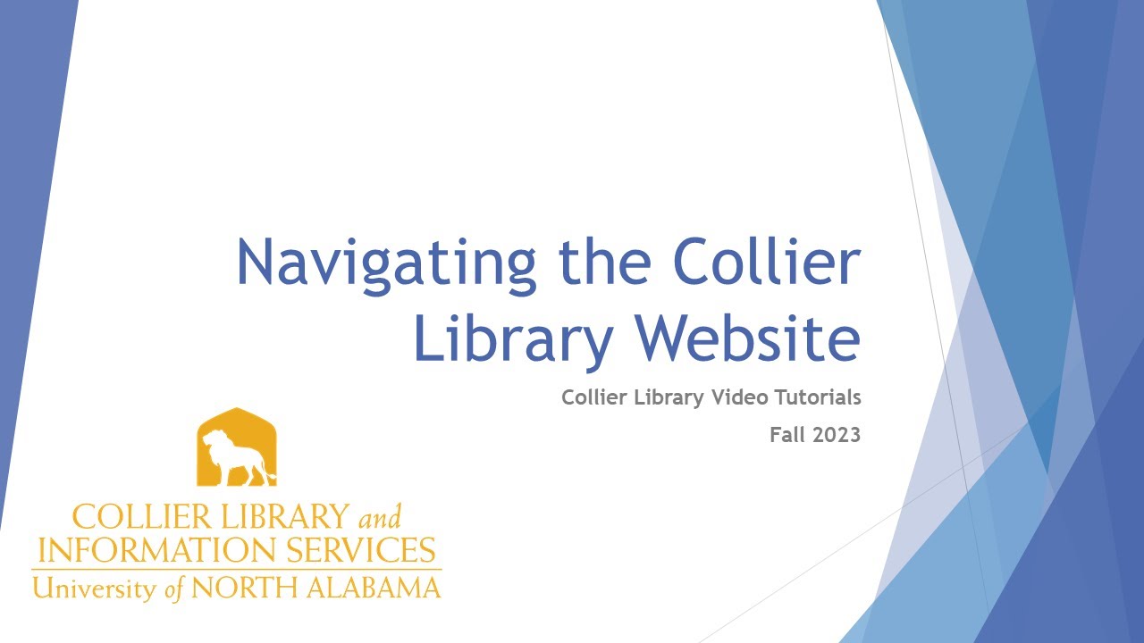 Navigating the Collier Library Website - YouTube