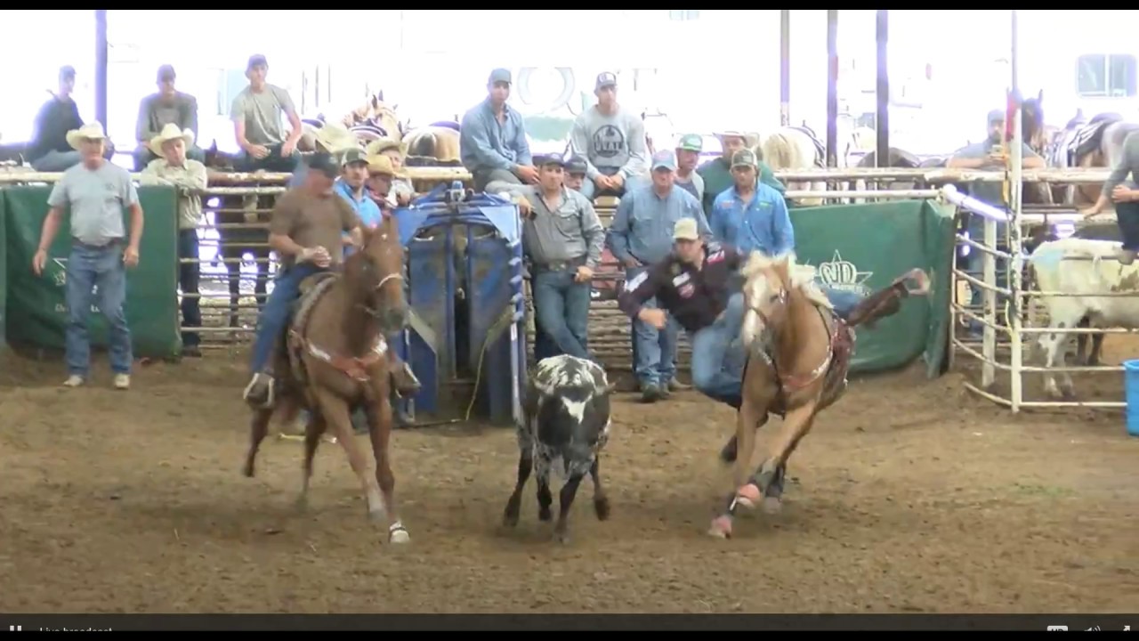 Tyler Waguespack Day 1 at Duvall's Steer Wrestling Jackpot - YouTube