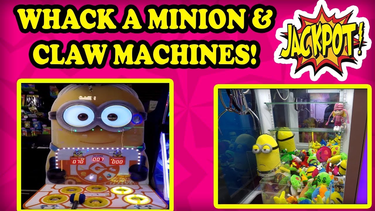 Whack A Minion and Claw Machines! Kids love finding ARCADES with games ...