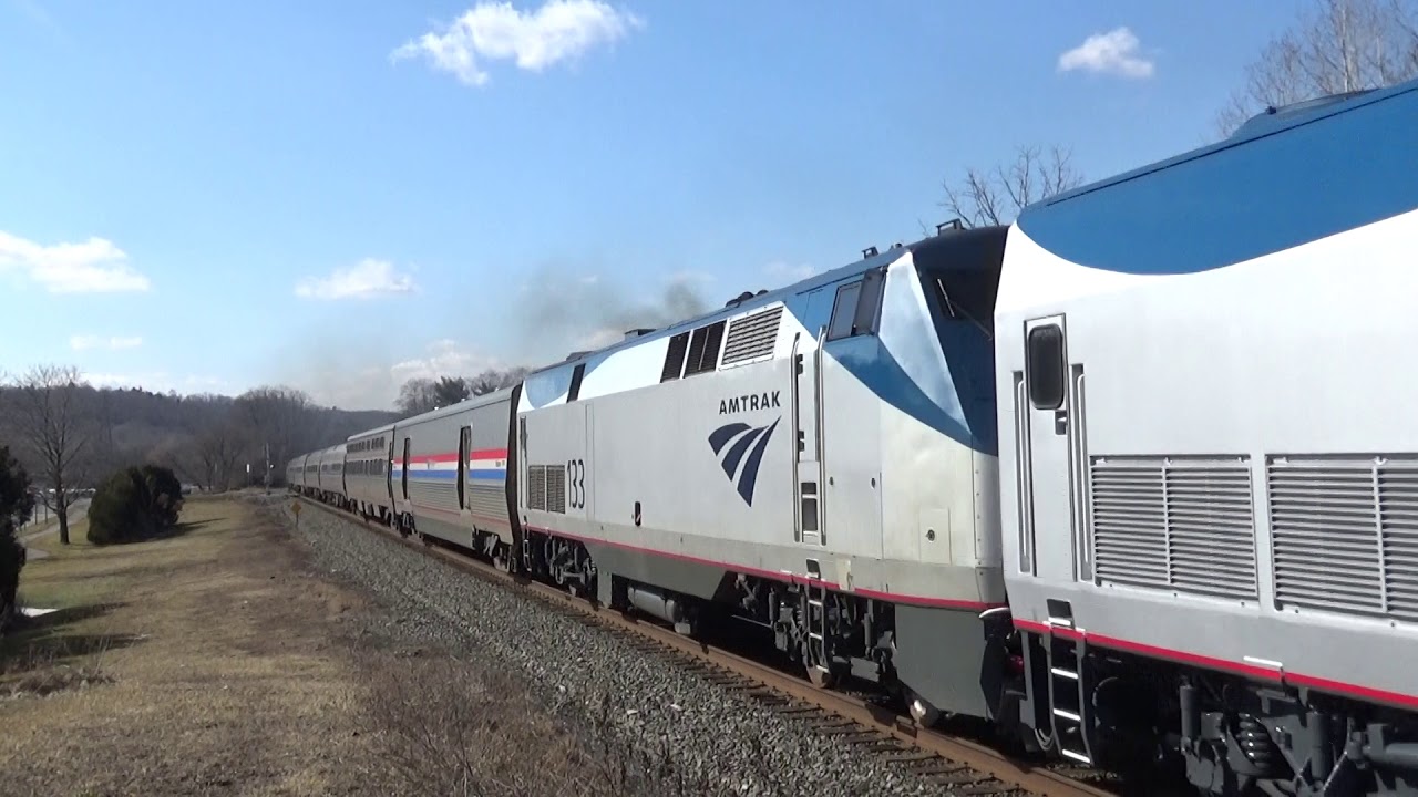 Clean P42DC #117 with a nice horn leads Amtrak 48 - YouTube