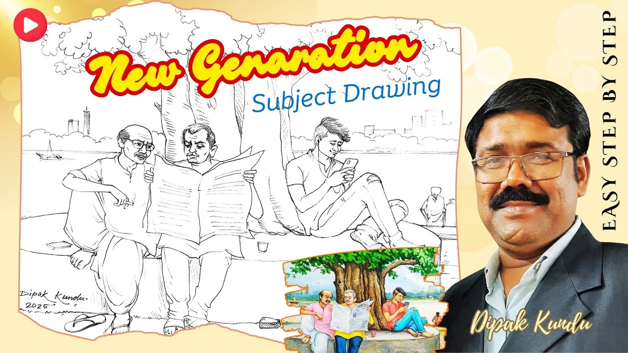 Generation Gap Subject Drawing | New Generation Drawing Easy | New ...
