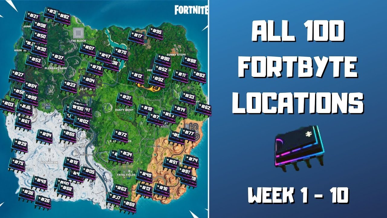 All 100 Fortbyte Locations (week 1-10)! - Fortbyte Challenges Season 9 ...