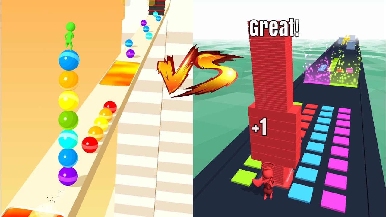 Stack Rider 🔮🔴🟢 VS Stack Color 🌈☄️: All Levels Gameplay Walkthrough Android, iOS NEW UPDATE ...