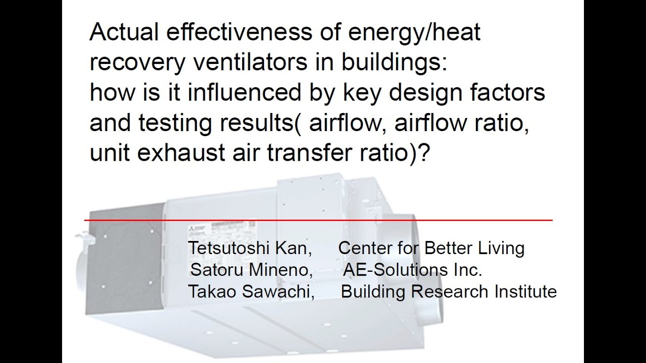 Actual effectiveness of energy/heat recovery ventilators in buildings ...