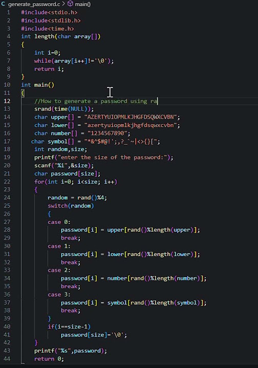 Generate A Password In C Coding Programming Chatgpt Arduino Java Clanguage برمجة مصر