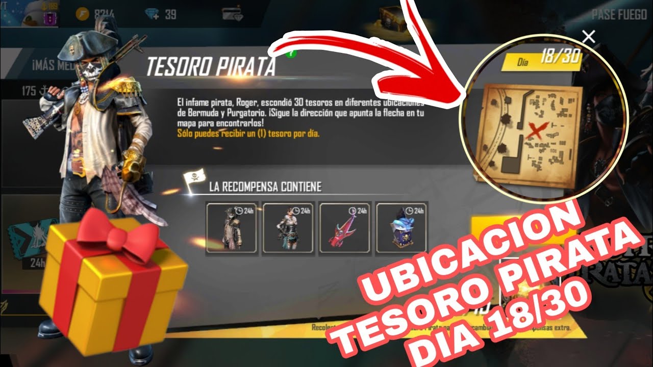 Como ENCONTRAR el [TESORO PIRATA] free fire *DÍA 18/30* en (MARBLEWORKS ...