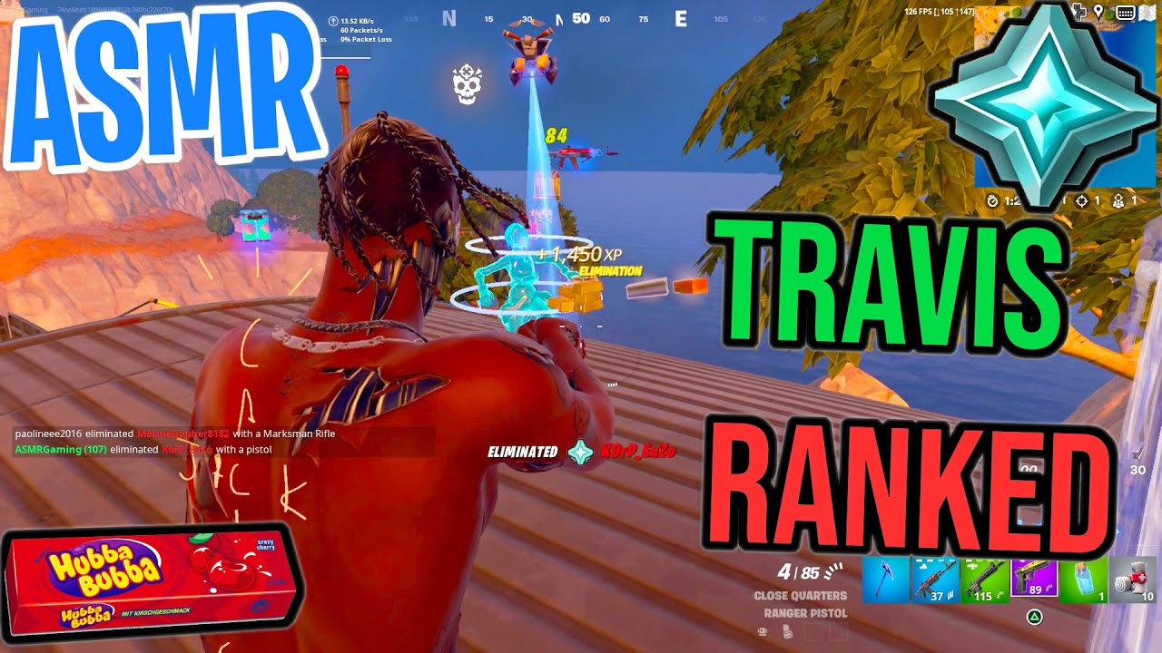 ASMR Gaming 🤩 Fortnite Ranked Travis Scott! Relaxing Gum Chewing 🎮🎧 ...