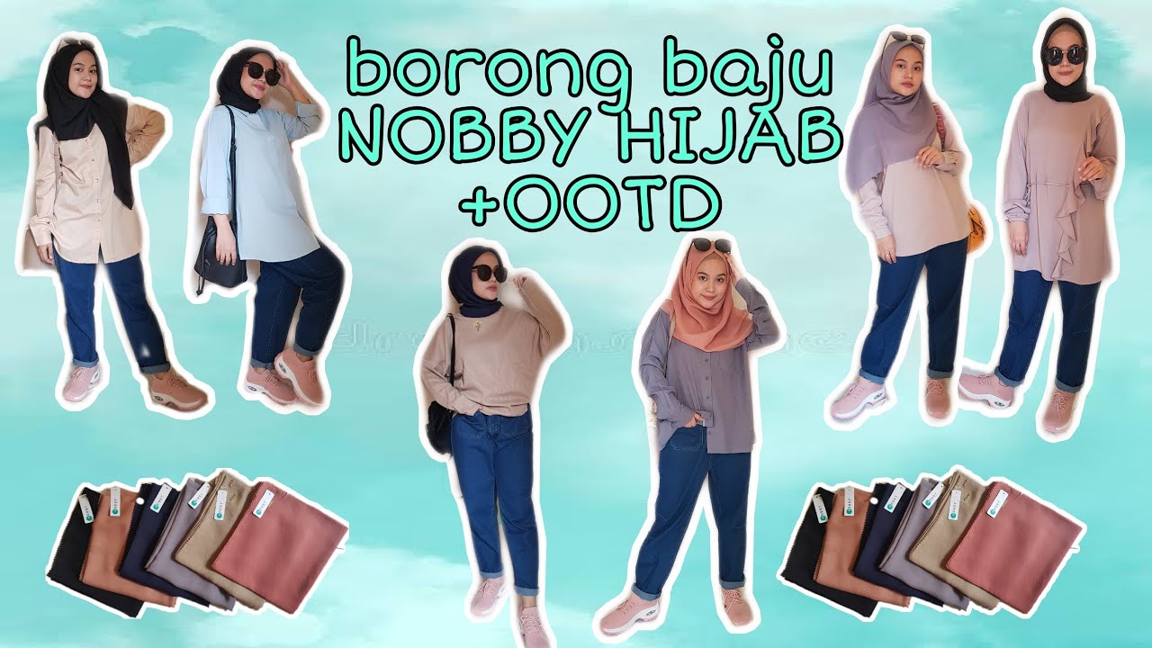 SHOPEE HAUL BRAND NOBBY HIJAB + OOTD !!! - YouTube