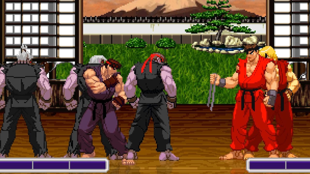 MUGEN - God Ryu & God Ken vs. Sensei Ryu & Sensei Ken - Download - YouTube