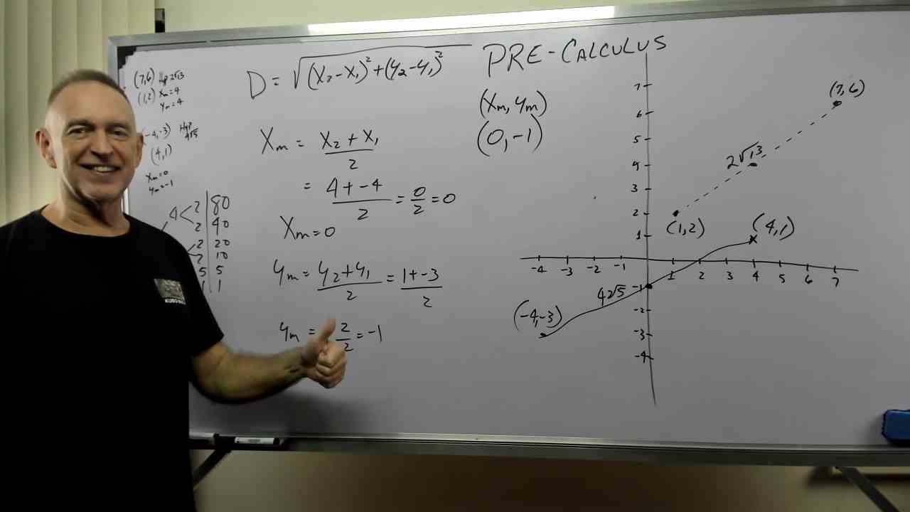 Pre-Calculus Calculating Distance and Midpoints - YouTube