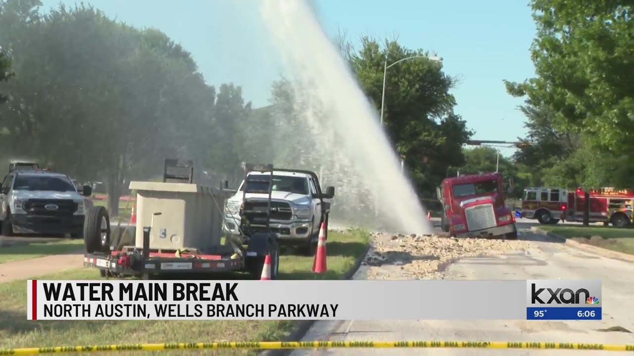 WATCH: Water shooting out of the ground in north Austin - YouTube