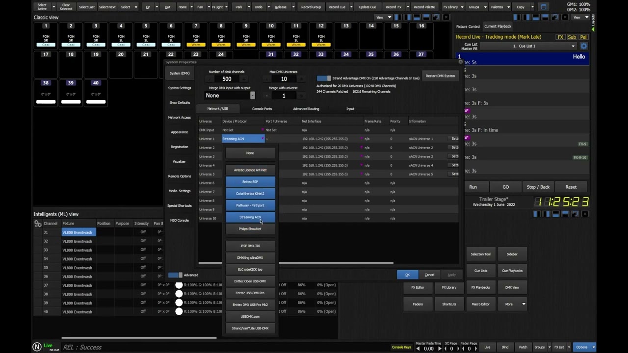 NEO X | How to Set DMX Universe Output - YouTube