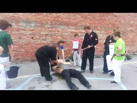 Bed of Nails with fire, Cold Water Challenge