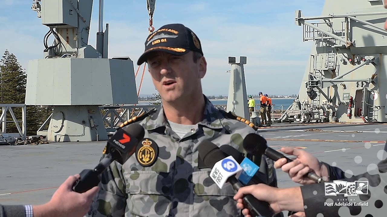 HMAS Adelaide Visit to Outer Harbor Port Adelaide April 2019 - YouTube