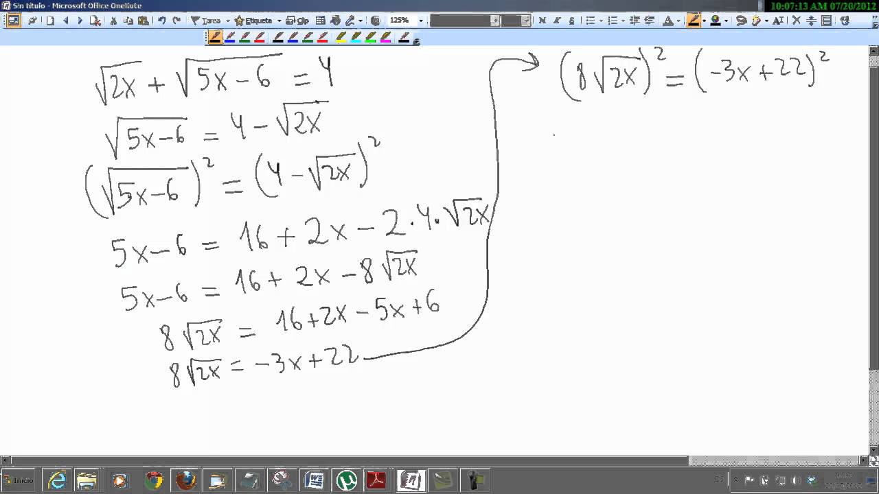 Ecuaciones con radicales 02 Álgebra Tema 03 Matemáticas 1º Bachillerato ...