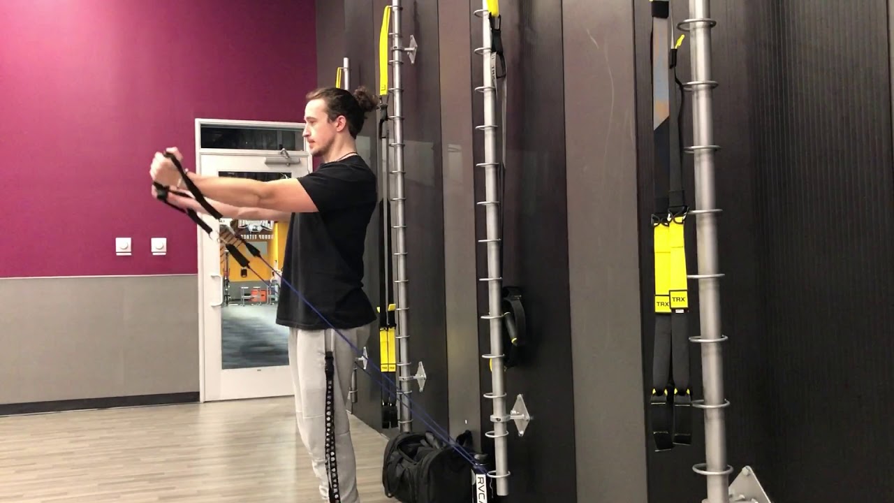 Resistance Band Low Chest Fly (How To) - YouTube