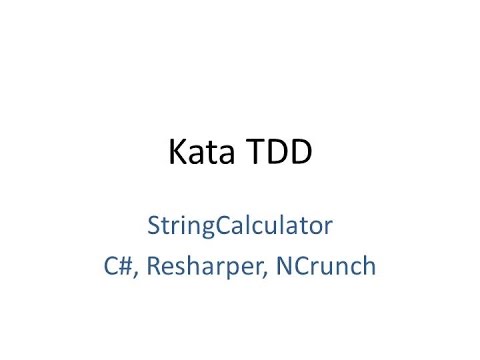 Kata TDD (StringCalculator) avec Resharper et NCrunch - YouTube