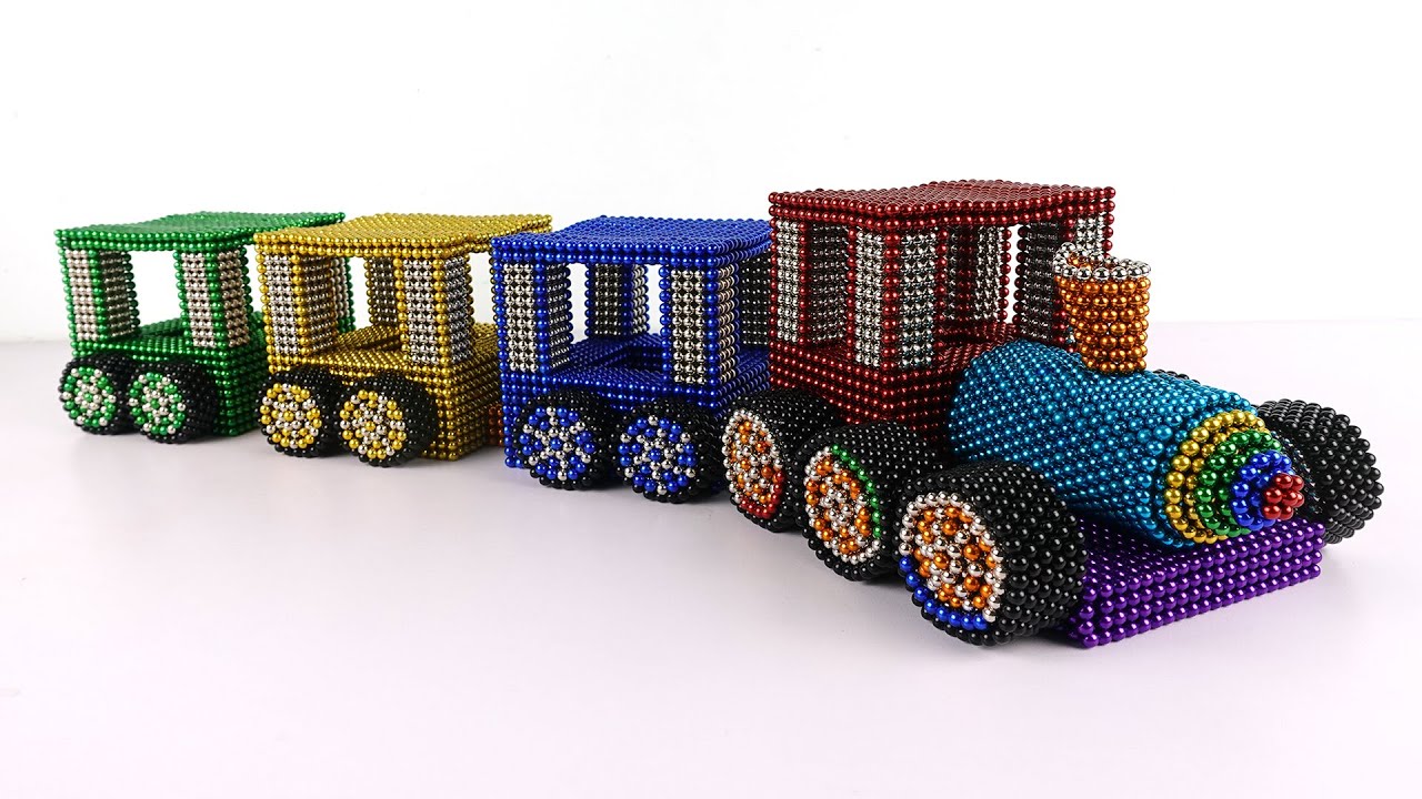 DIY - How To Make Magnetic Train with Magnet Balls ( Satisfying ASMR ...