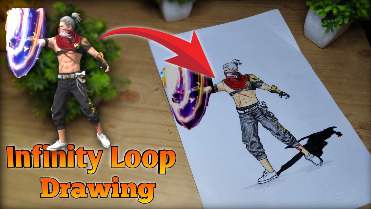 Infinity loop emote drawing ||8th anniversary event || free fire new ...