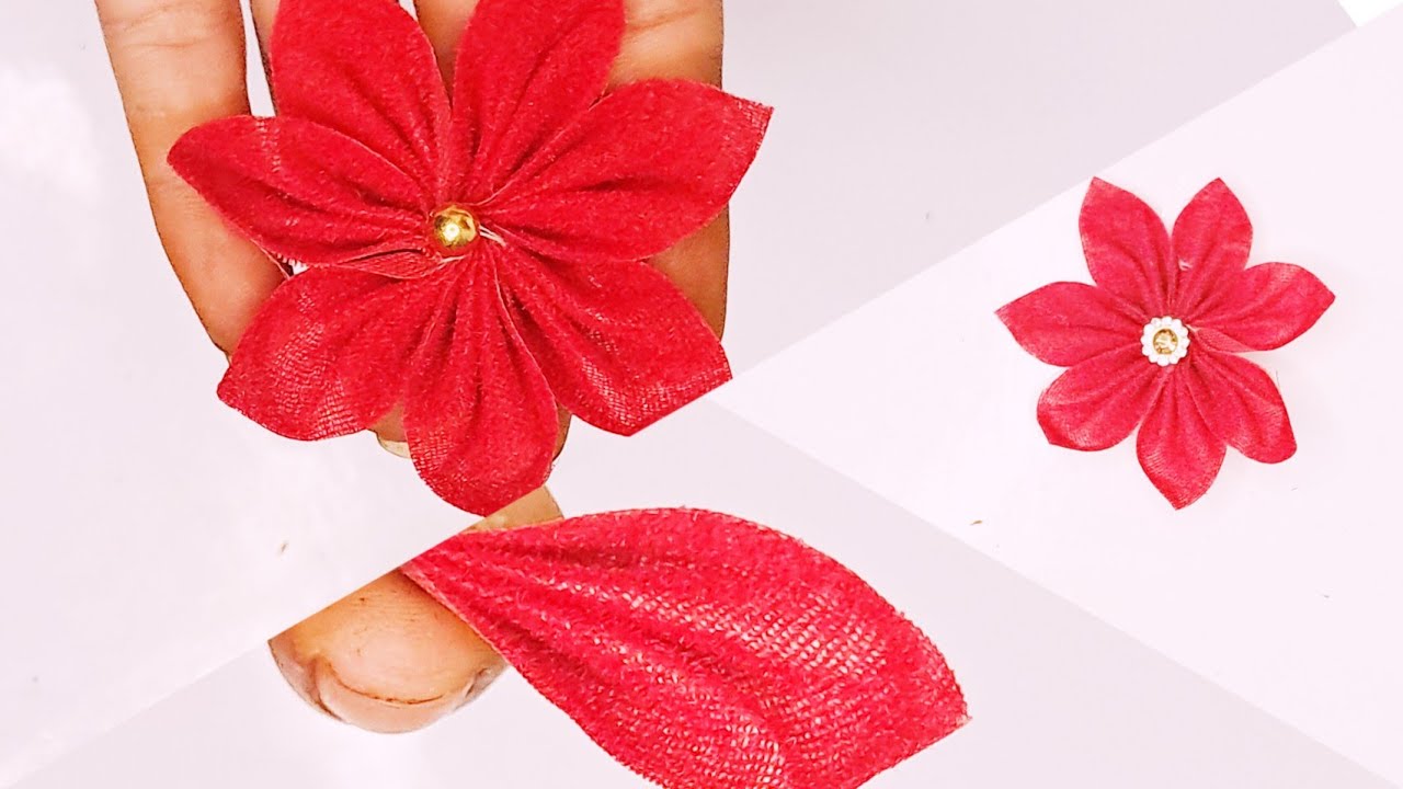 DIY: Easy Tricks Fabric Flowers | Cloth Flower Making ||Fabric Flower ...