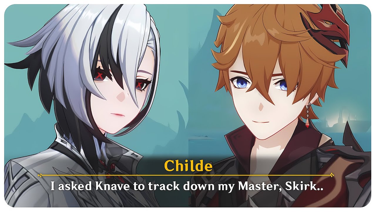 Arlecchino Helps Childe to Track Skirk (Cutscene) Arlecchino Story ...