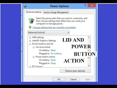 How to stop automatic shut down for lid and power button action - YouTube