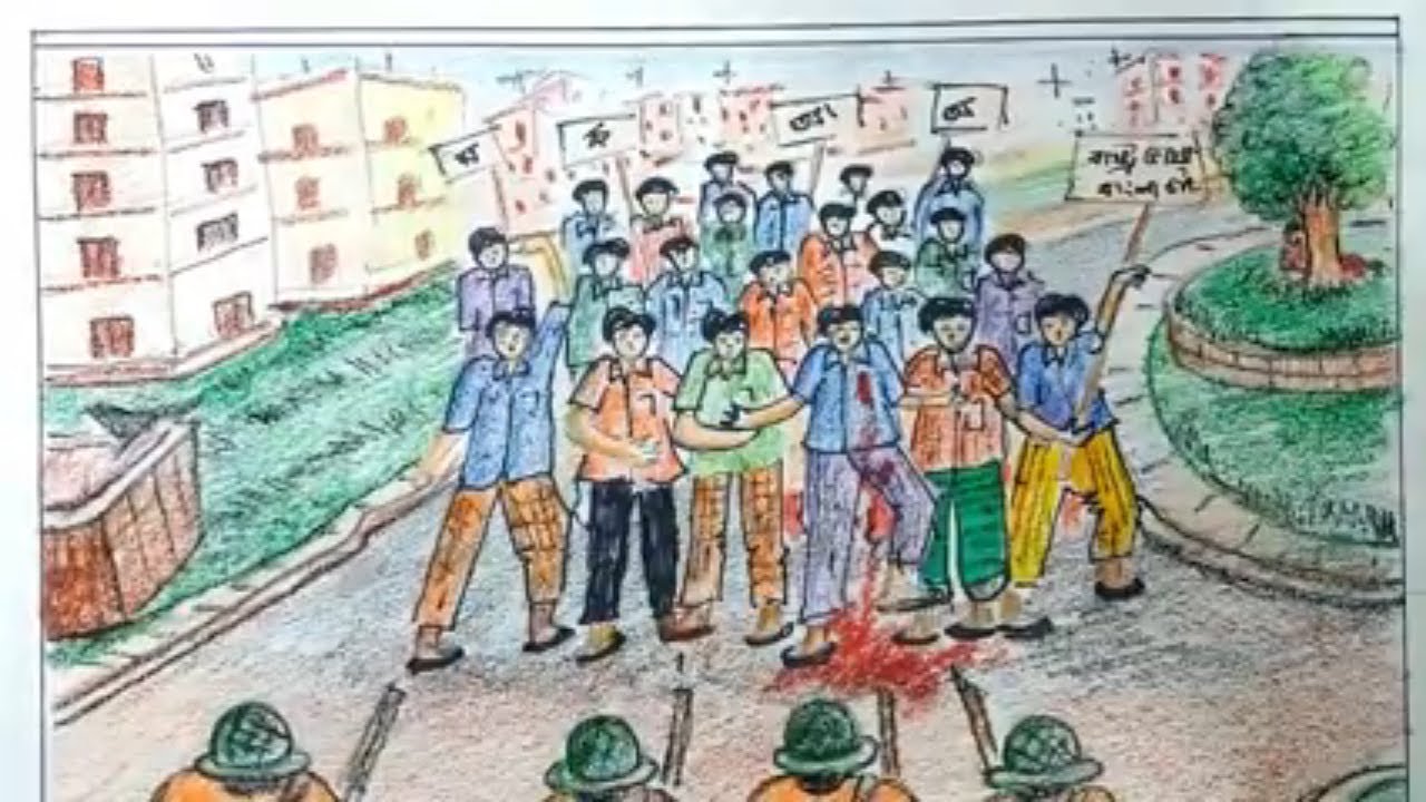 How TO Draw Scenery OF Scenery Of International Language Day/Draw 21 ...