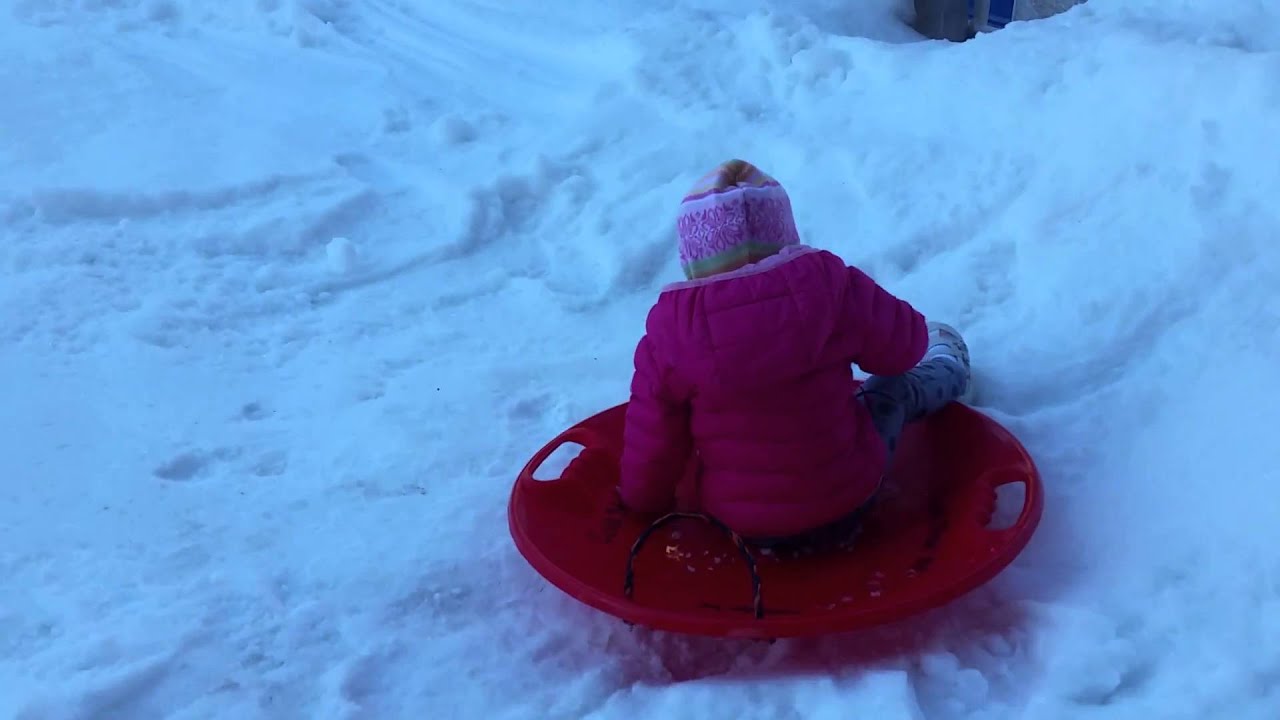 Snow Sledding Discovery Cube Orange County - YouTube