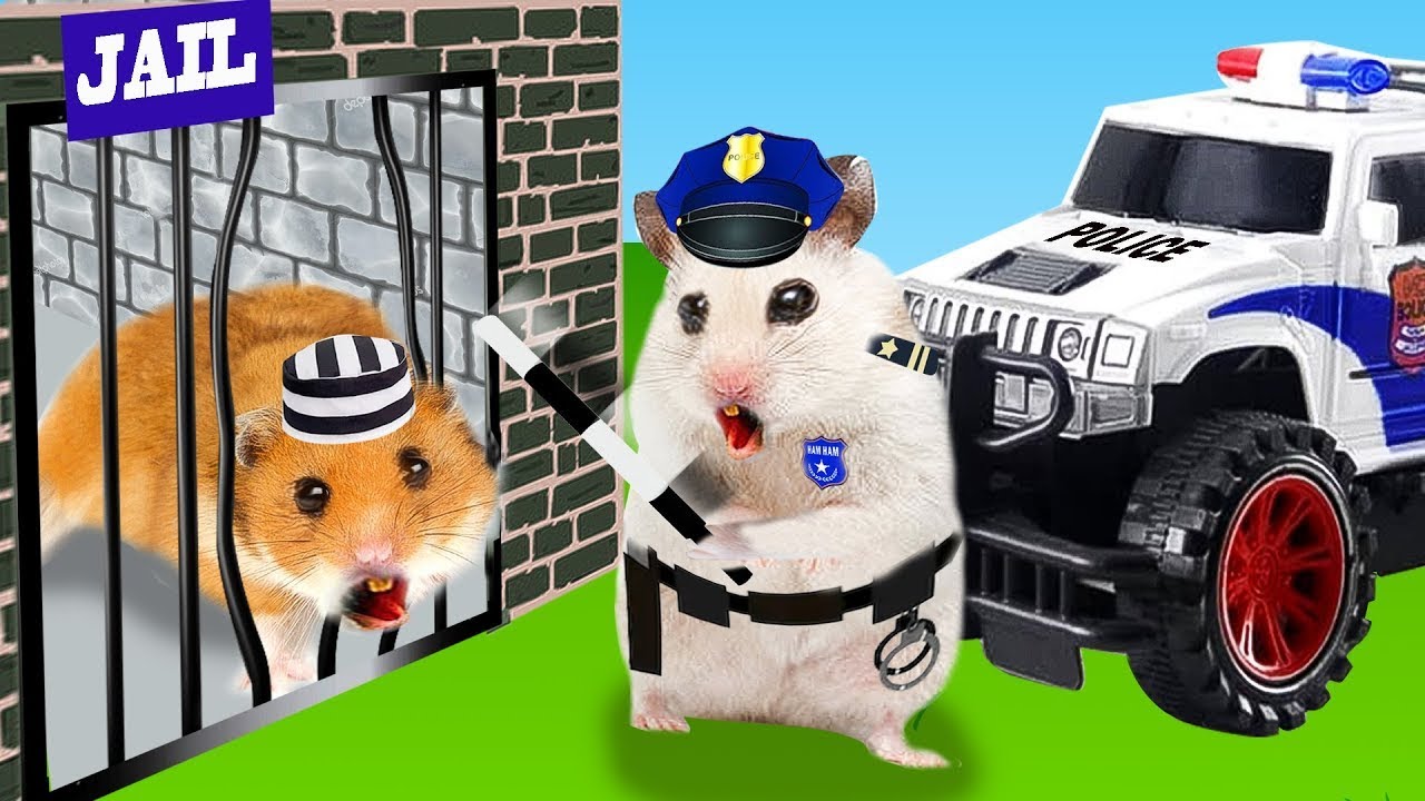 🐹Oh no! Hamster Police Pet Pretend Play Catch the Black Hamster in Jail ...