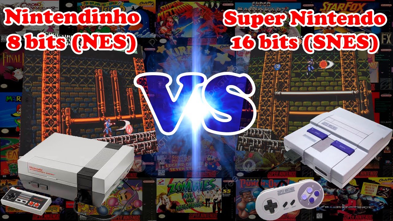Nintendo 8 bits X Super Nintendo 16 bits - YouTube