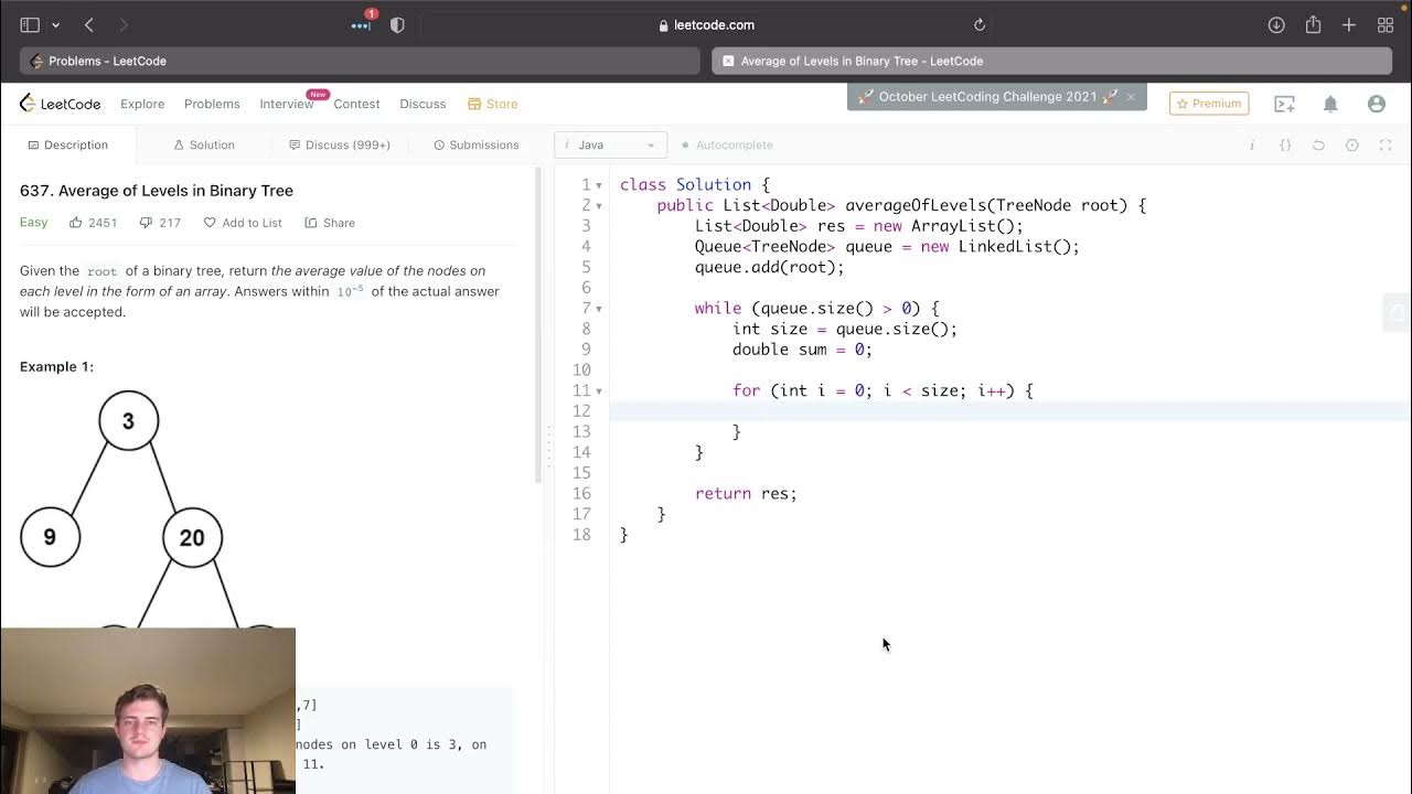 Leetcode Solution - 637 Average of Levels in Binary Tree - YouTube