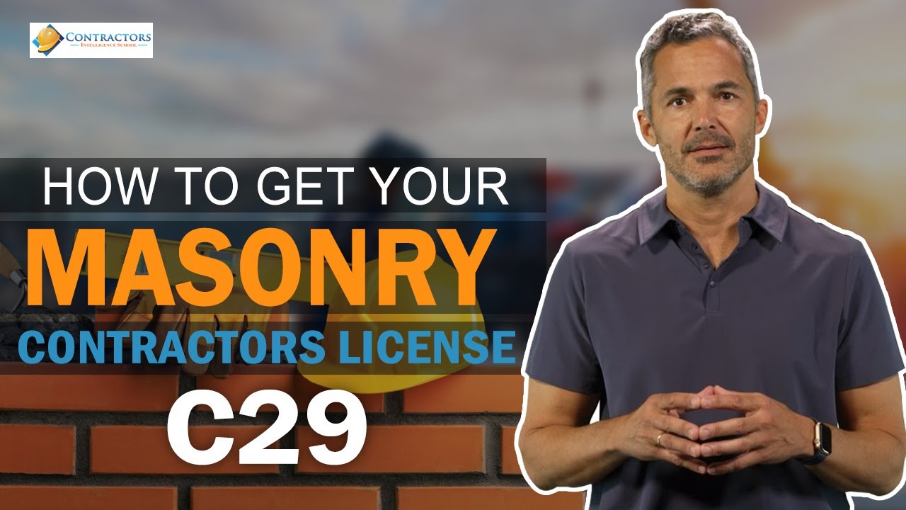How To Get Your C29 Masonry Contractors License In California - YouTube