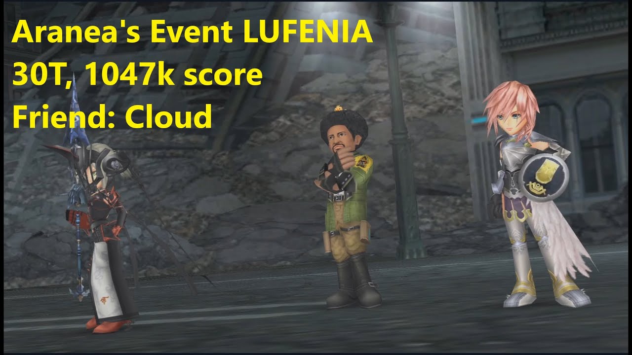 [DFFOO JP] Aranea Event LUFENIA, Aranea Sazh Lightning + Cloud - YouTube