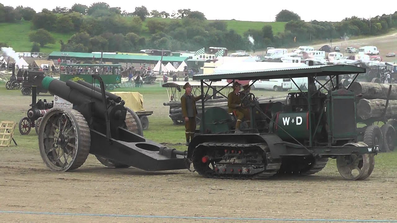WW1 Holt Gun tractor - Playpen Dorset Steam Fair 2015 England - YouTube