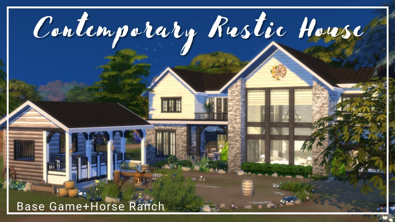 Contemporary Rustic House 🐴 | No CC | The Sims 4 | Horse Ranch Speed ...