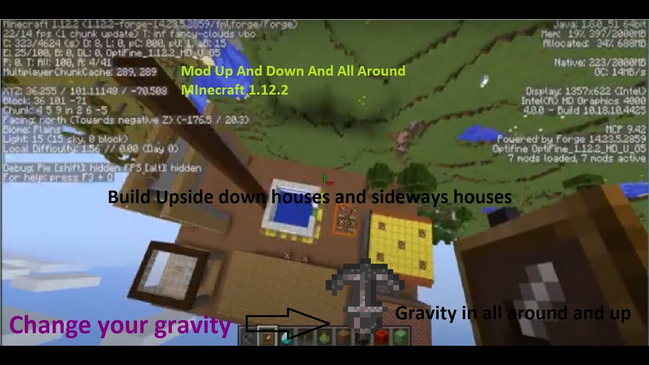 Minecraft (Mod UP AND DOWN AND ALL AROUND - Gravity Upside down - Build ...