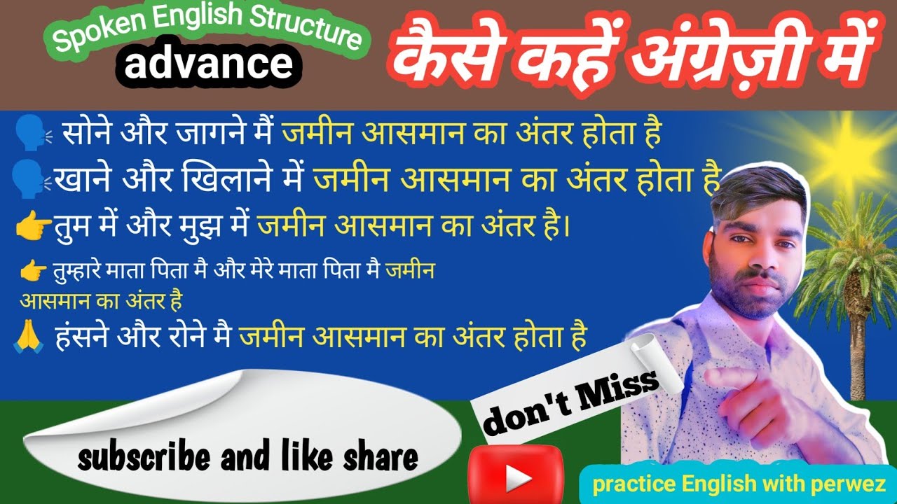 🙏Advance Spoken English Structure।👍There Is A World Of Diffrence।👉 - YouTube