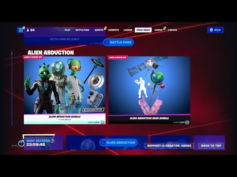 august 25th item shop review*alien abduction bundle is back! - YouTube
