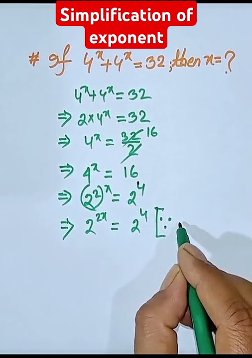 Simplification of exponent #mathsolution #log #mathhelp #viralreels # ...