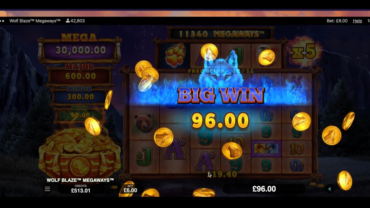 Wolf Blaze Megaways Free spins Bonus - big win - YouTube