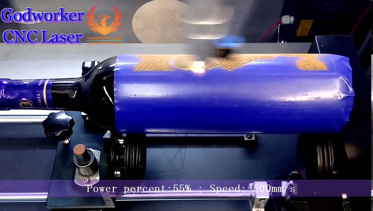 GW6040 laser machine for engraving wine bottle , glass bottle - YouTube